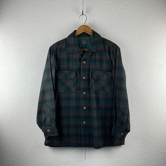 Vintage | Shirts | Vintage L 5s M Pendleton Wool Rockabilly Plaid Chest ...